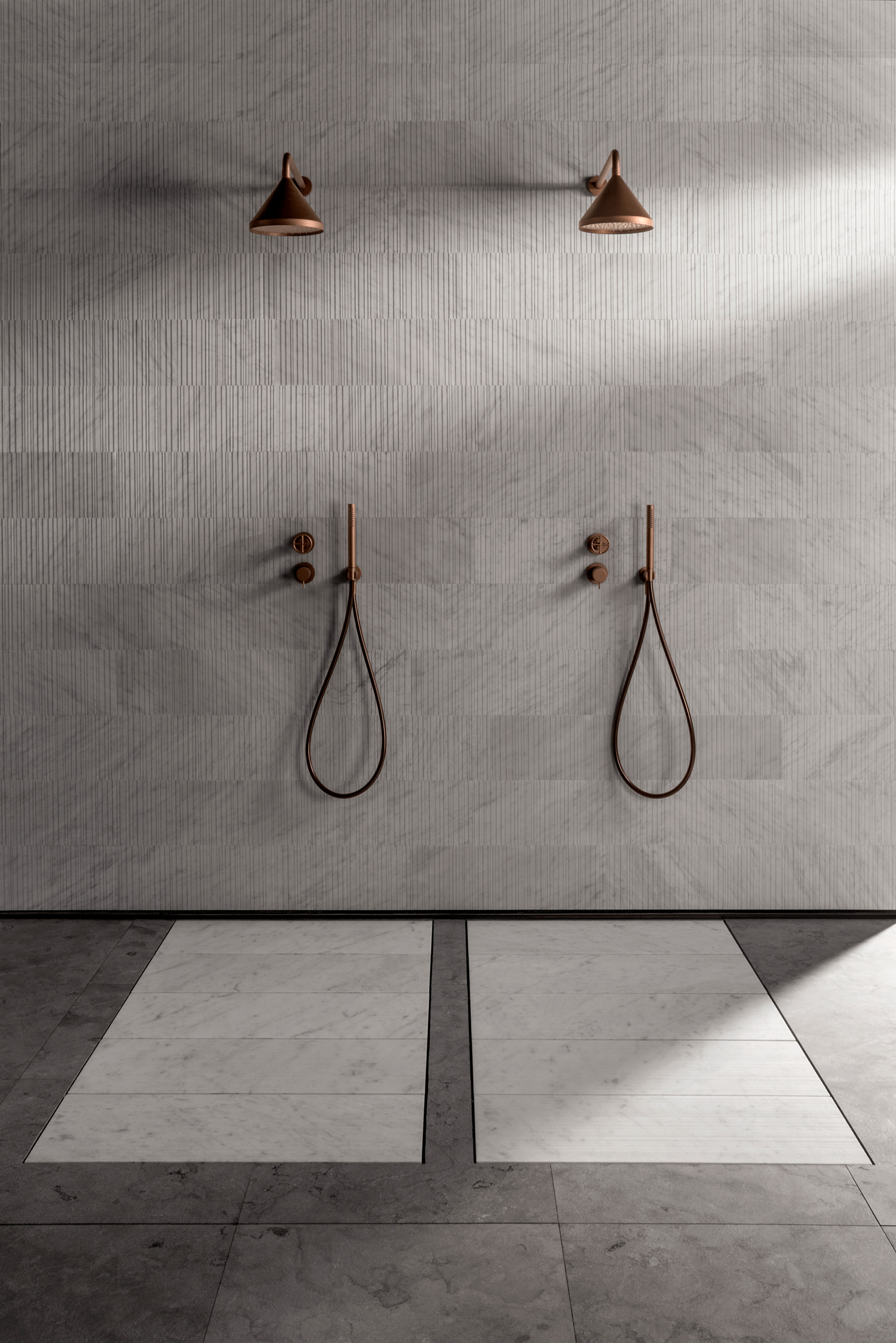 Filo flush shower tray in natural stone | Flush shower trays ...