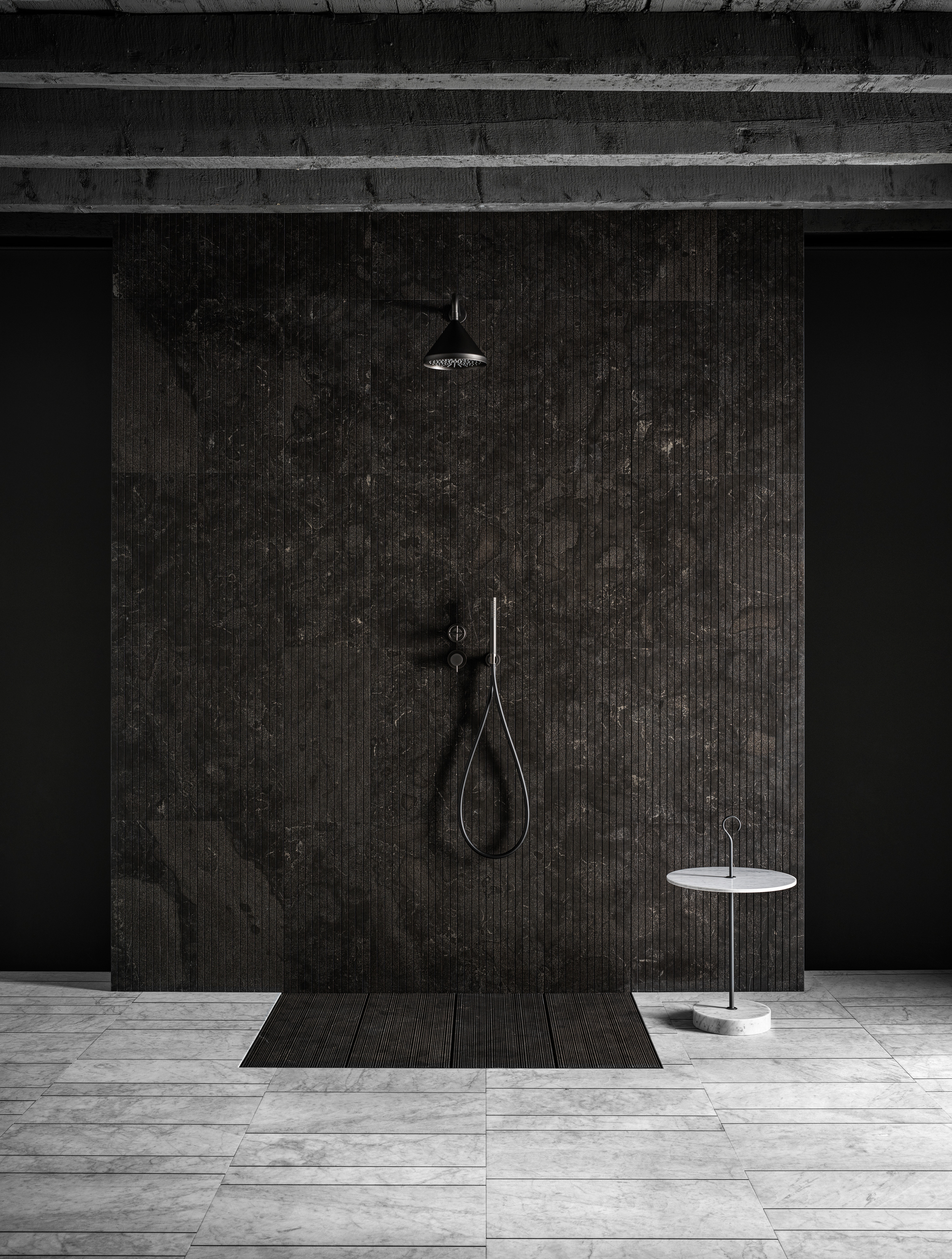 Filo flush shower tray in natural stone | Flush shower trays ...