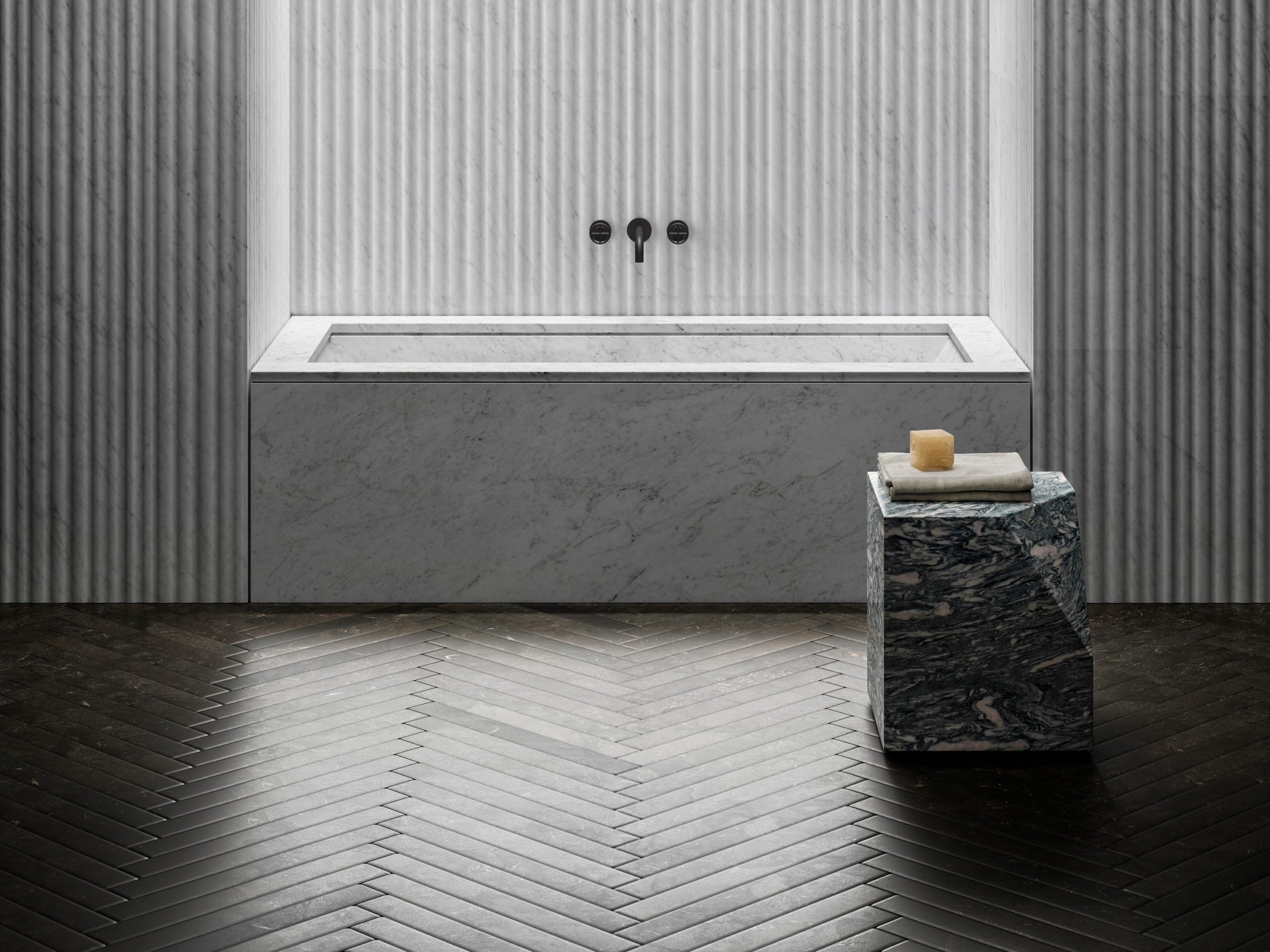 Dark brown Stone Parquet flooring | Stone Parquet | Salvatori Official